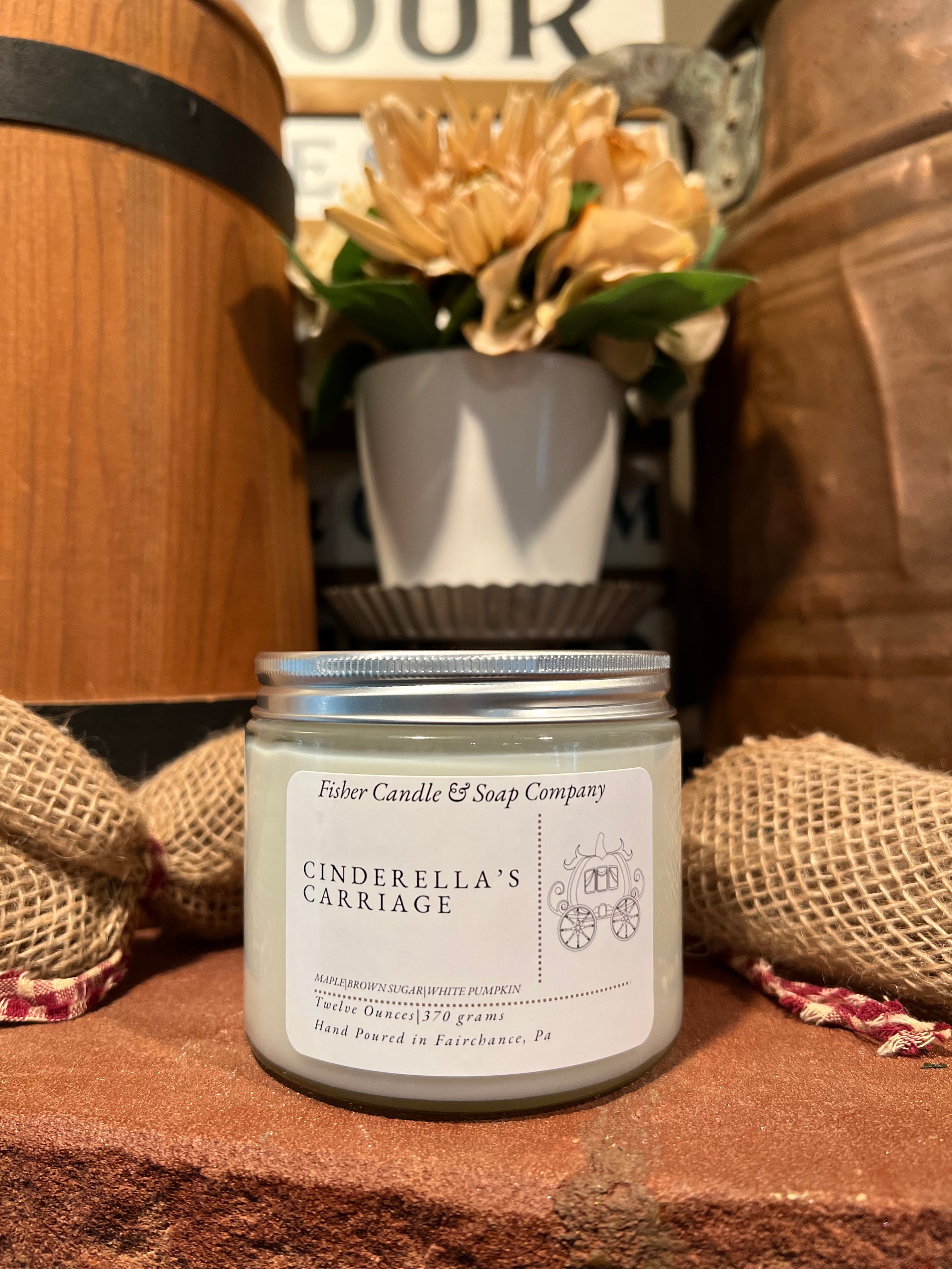 12oz Candle Cinderella S Carriage Fisher Candle Soap Co